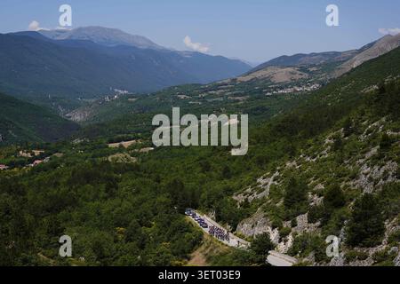 The race during Stage 7 of the Giro Next Gen 2026, from Sulmona to ...