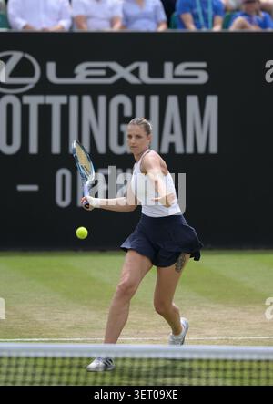Karolina Pliskova of the Czech Republic in action against Marie ...