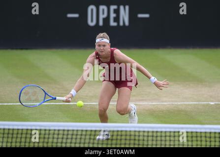 Marie Bouzkovaof the Czech Republic in action against Karolina Pliskova ...