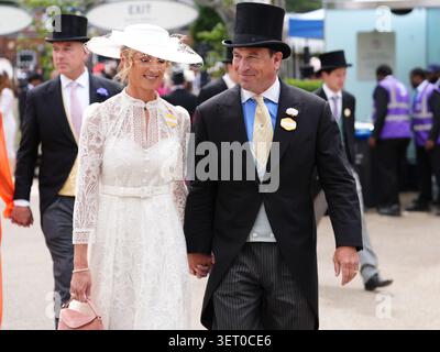 Peter Phillips and his wife Harriet Sperling in the pre-parade ring on ...