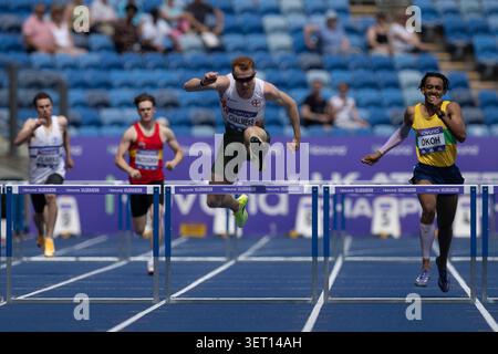 Alastair Chalmers wins the Mens 400m Hurdles heats at the UK Athletics ...