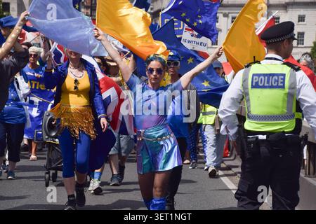 A dancer performs during the National Rejoin March, calling on the UK ...