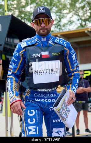 Bartosz Zmarzlik of Poland #95 on the podium during the national anthem ...