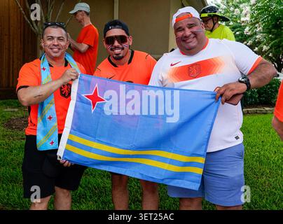 Fans of the Netherlands gather together for the Dutch walk at Rice ...