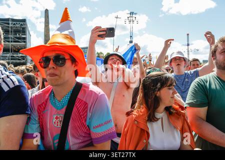 Music fans as The Fratellis perform at the Main stage on day two of ...