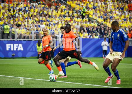 HOUSTON - Brian Brobbey of the Netherlands scores the 2-0 during the ...