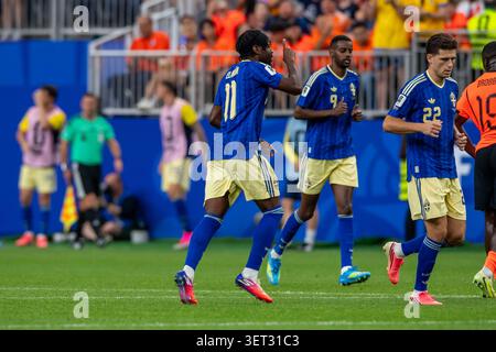 Sweden forward Anthony Elanga (11) dribbles the ball during the ...