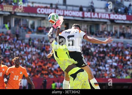 Aleksandar Pavlovic (Germany) and Yahia Fofana (Ivory Coast) battle for ...