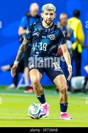 June 19 2026 Paraguay forward Julio Enciso (19)kicks the ball forward ...