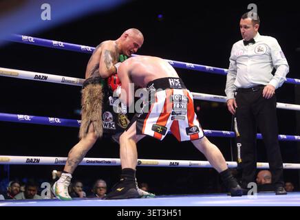 Ryan Garner (right) in action against Michael Magnesi during the vacant ...