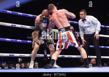 Ryan Garner (right) in action against Michael Magnesi during the vacant ...