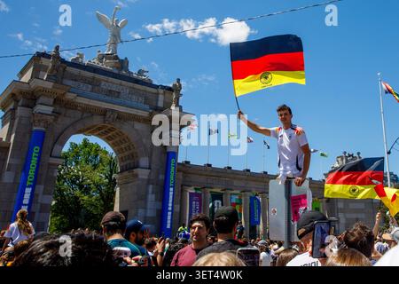 Toronto, Canada - June 20, 2026: German soccer fans walking to stadium ...