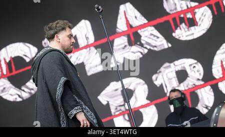 Ted Conway of Chasing Abbey performs live on stage at Glasgow Green ...