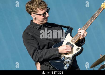Jack Cochrane of The Snuts performs live on stage at Glasgow Green ...