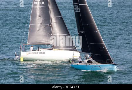 Lymington, Hampshire, UK - May 23 2026: Offshore yacht racing - the ...