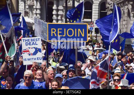London, UK, 20th June 2026. Protesters pass through Central London ...