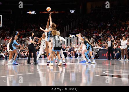 Indiana Fever take on the Atlanta Dream at State Farm Arena in Atlanta ...