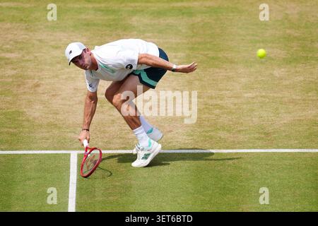 Francisco Cerundolo of Argentina in action against Tommy Paul of the ...