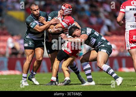 Zac Woolford is tackled during the BetFred Super League match between ...
