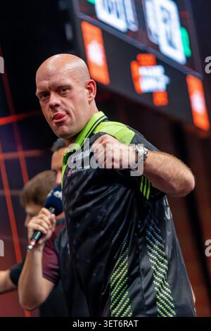 Bratislava, Slovakia, 21. June 2026. Pictured dart player from England ...