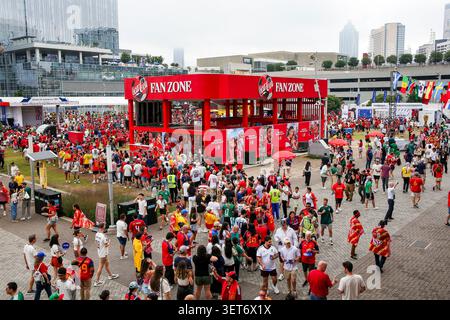 Fans outside at the Coca-Cola Fan Zone before the FIFA World Cup 2026 ...