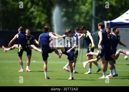 Scotland players during a training session at the Atrium Health ...