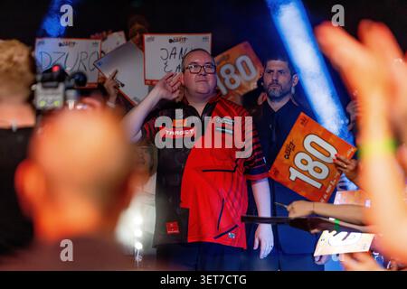 Bratislava, Slovakia, 21. June 2026. Pictured dart player from England ...
