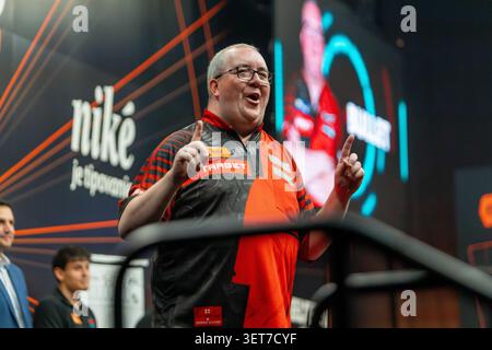 Bratislava, Slovakia, 21. June 2026. Pictured dart player from England ...