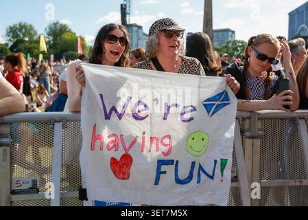 Music fans as CMAT performs at the Main stage on day three of TRNSMT ...