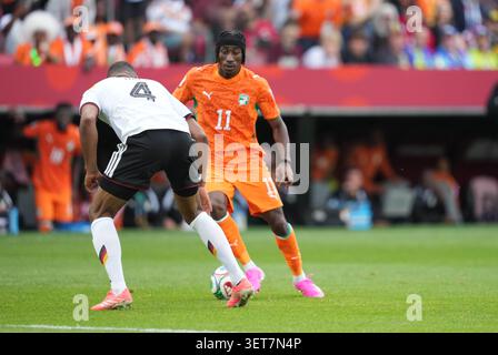 Yan Diomande (Ivory Coast) controls the ball during Germany v Cote D ...