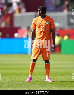 Yan Diomande (Ivory Coast) looks on during Germany v Cote D'Ivoire ...