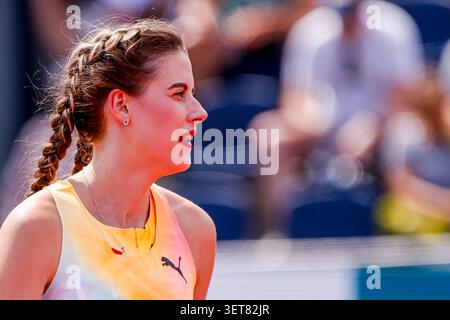 Yaroslava Mahuchikh of Ukraine looks on during the Women's High Jump ...