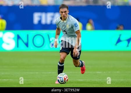 Manuel Ugarte (Uruguay) controls the ball during the FIFA World Cup ...