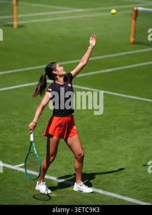 Emma Raducanu practising ahead of the 2026 Wimbledon Championships at ...