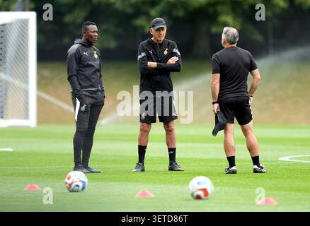 Ghana manager Carlos Queiroz during a training session at Bryant ...