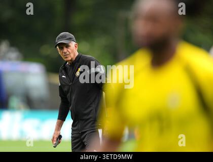 Ghana manager Carlos Queiroz during a training session at Bryant ...