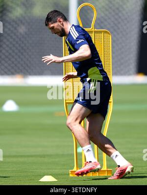 during a training session at the Atrium Health Training Ground in ...
