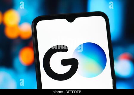 In this photo illustration, the GO Inc logo is seen displayed on a ...