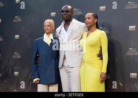 (L-R) Actors Phoebe Campbell, Steve Toussaint and Bethany Antonia ...