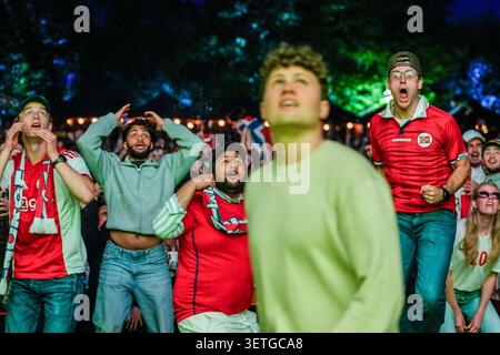 Oslo 20260623. Football party during the World Cup match between Norway ...
