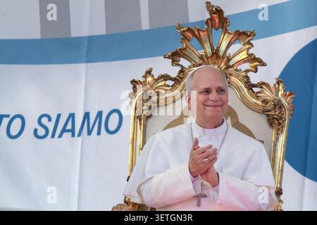 Pope Leo XIV meets with citizens in Piazza della Vittoria in Pavia ...