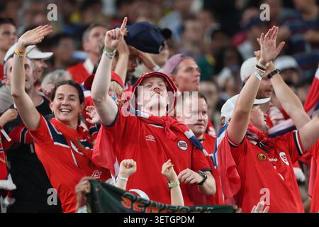 Norway fans (Norway) celebrate during Norway and Senegal, Group I FIFA ...