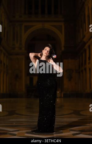 Giovanna Sannino, a Italian actress, poses for a portrait at Piazza del ...