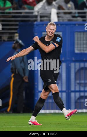 Erling Haaland of Norway celebrates after scoring a goal during the ...