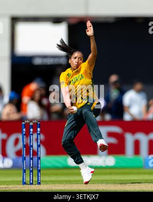 MANCHESTER, ENGLAND - JUNE 21: Shabnim Ismail of South Africa bowls ...