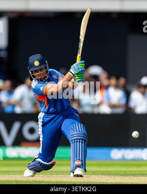 MANCHESTER, ENGLAND - JUNE 21: Richa Ghosh of India looks on during the ...