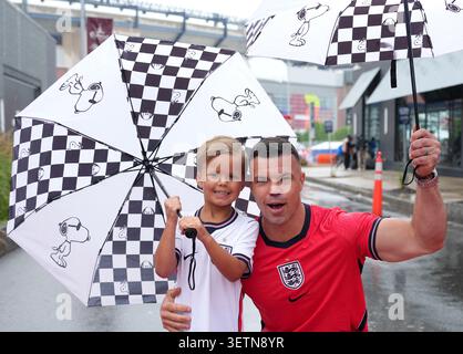 England fans ahead of the FIFA World Cup Group L match at Boston ...