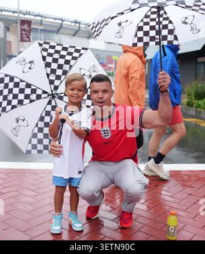 England fans ahead of the FIFA World Cup Group L match at Boston ...