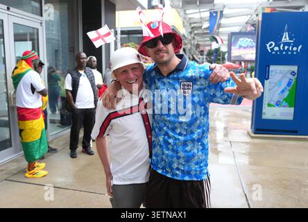 England fans ahead of the FIFA World Cup Group L match at Boston ...