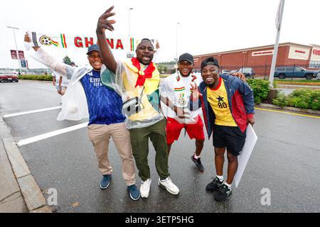 Boston Stadium. 23rd June, 2026. Massachusetts, USA; Ghana supporters ...